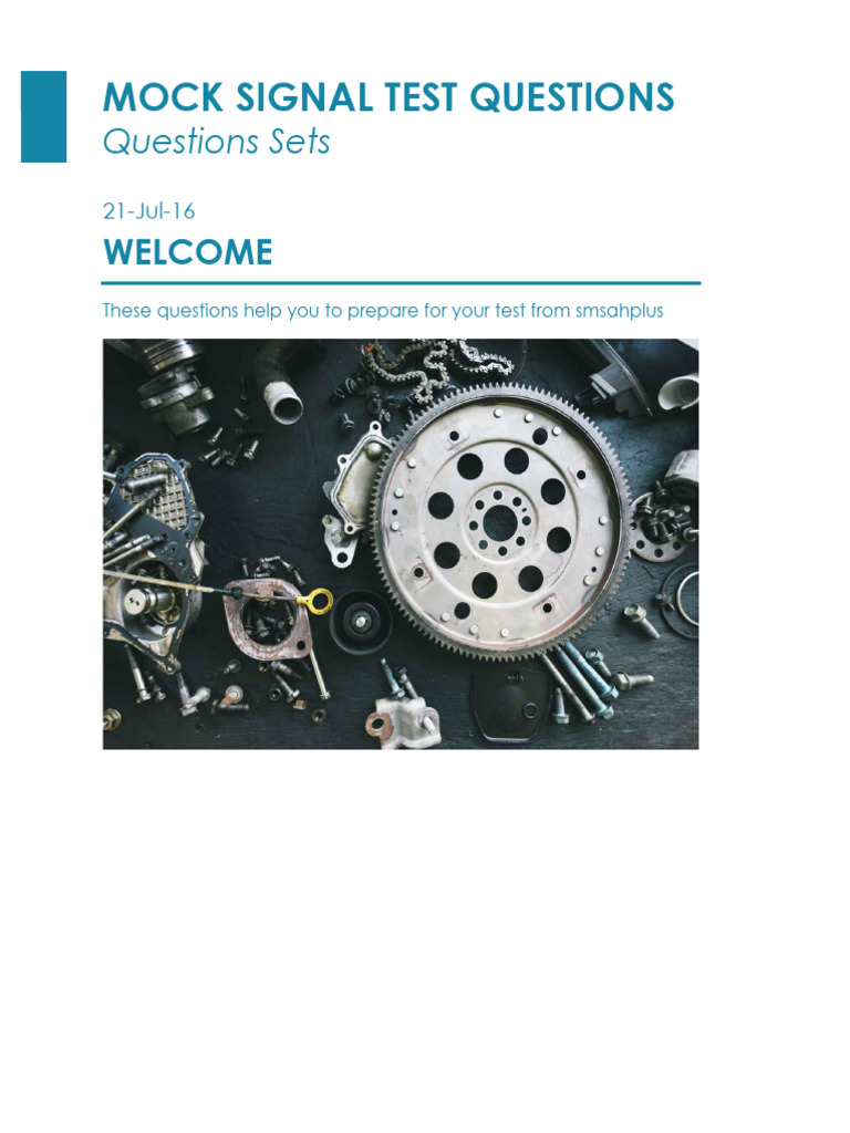 Mock Signal Test Questions | PDF | Traffic | Traffic Light