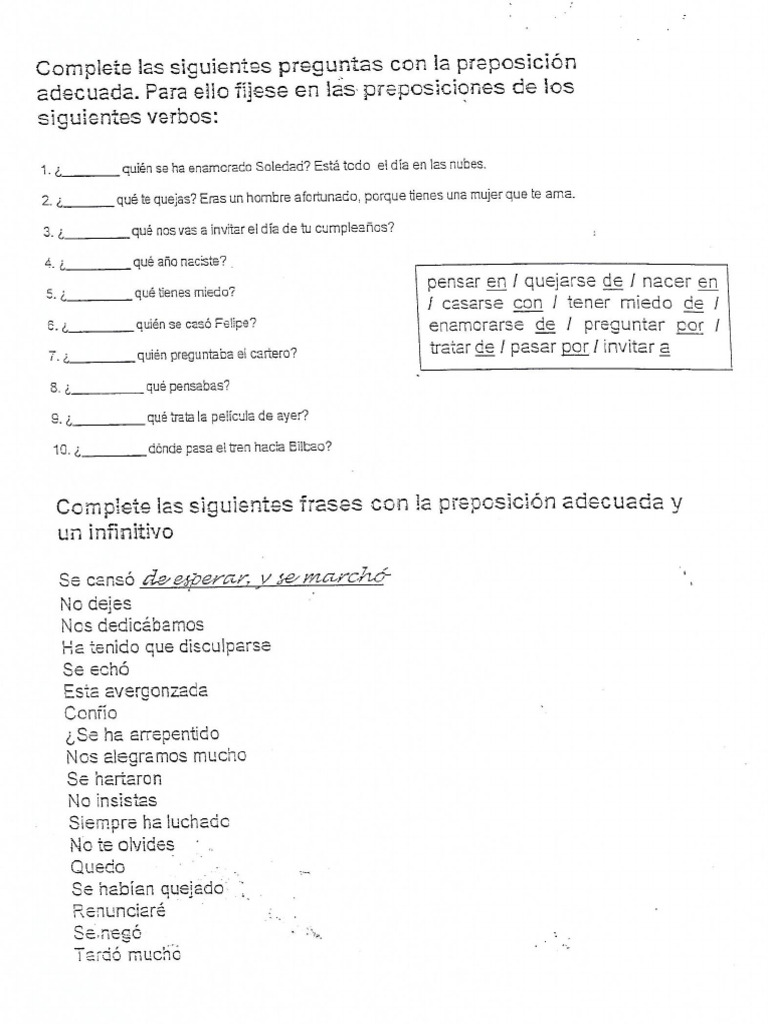 Verbos Con Preposición | PDF