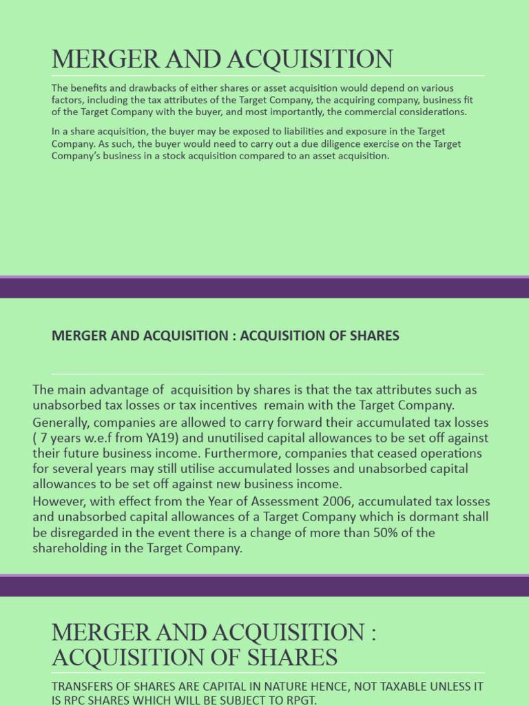 Merger and Acquisition Tax 667 | PDF | Taxes | Mergers And Acquisitions
