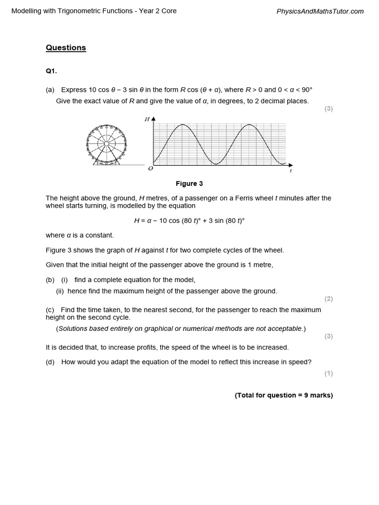 Modelling With Trigonometric Functions | PDF | Triangle Geometry | Complex Analysis