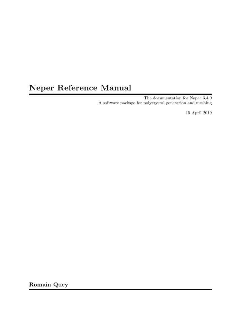 Neper Manual2019 | PDF | Sphere | Parameter (Computer Programming)