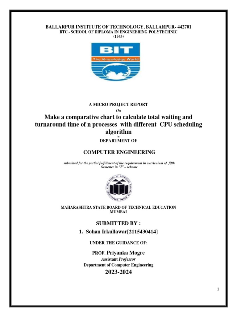 Sohan Osy-1 | PDF | Scheduling (Computing) | Process (Computing)