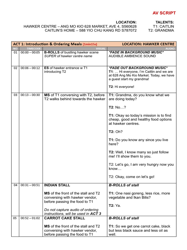 Av Script PT2 | Download Free PDF | Foods | Cuisine