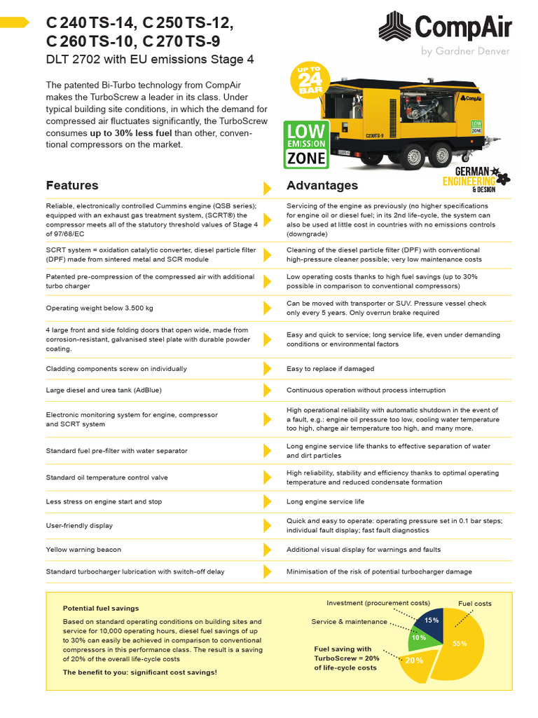 DLT2702 Series C240 C270 2 Page Flyer | PDF | Diesel Engine | Engines