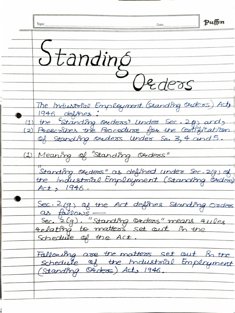 Standing Order | PDF
