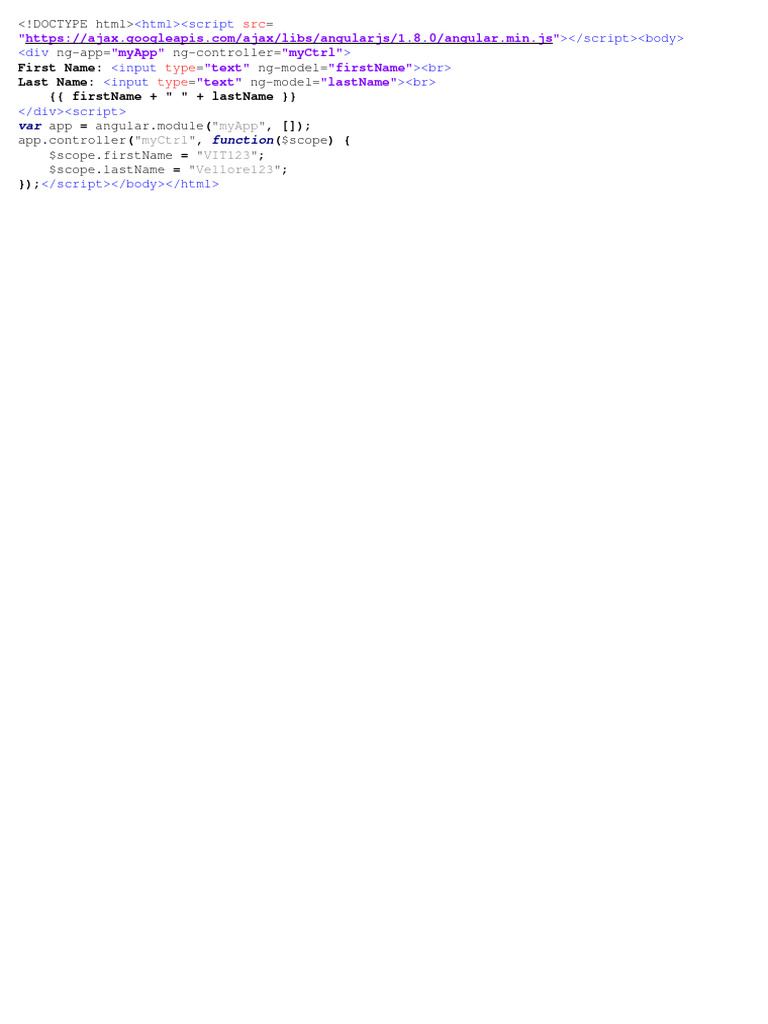 57 Angular JS Module Controller Scope Object Filters Event Handling ... 57 Angular JS Module Controller Scope Object Filters Event Handling ...