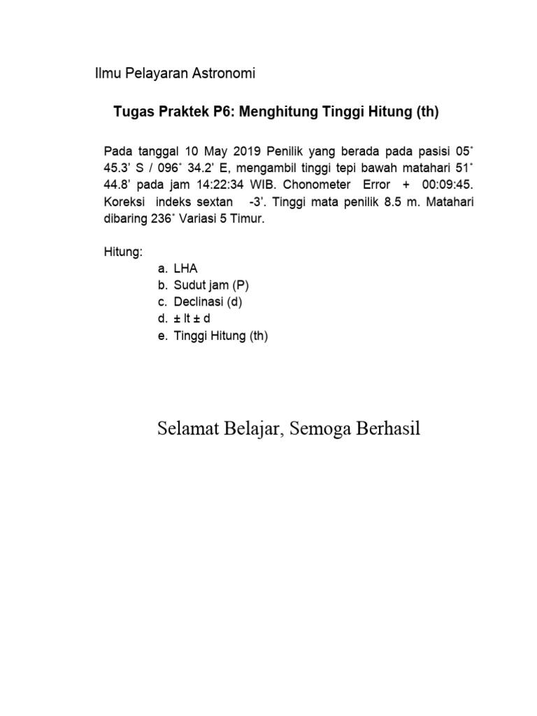 Tugas Praktek P6 Hitung Tinggi Hitung DLL | PDF