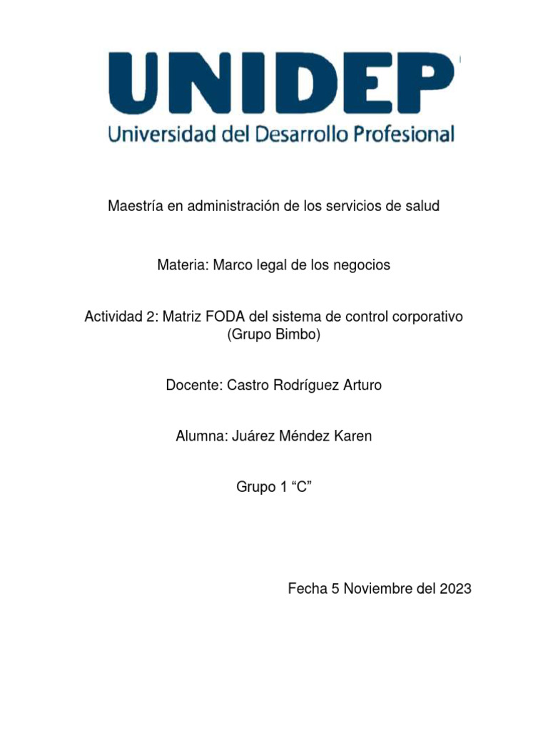 Foda Grupo Bimbo | PDF | Análisis FODA | Business Foda Grupo Bimbo | PDF | Análisis FODA | Business