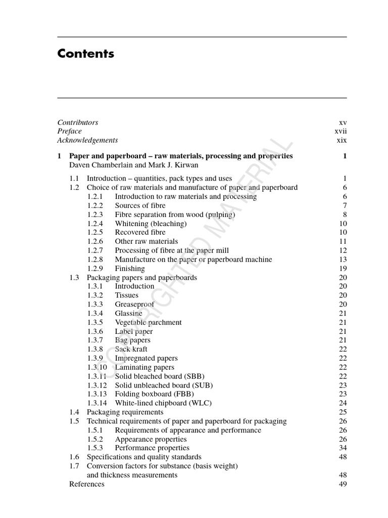 1.paper and Paperboard - Raw Materials (Contents) | PDF | Paperboard ...