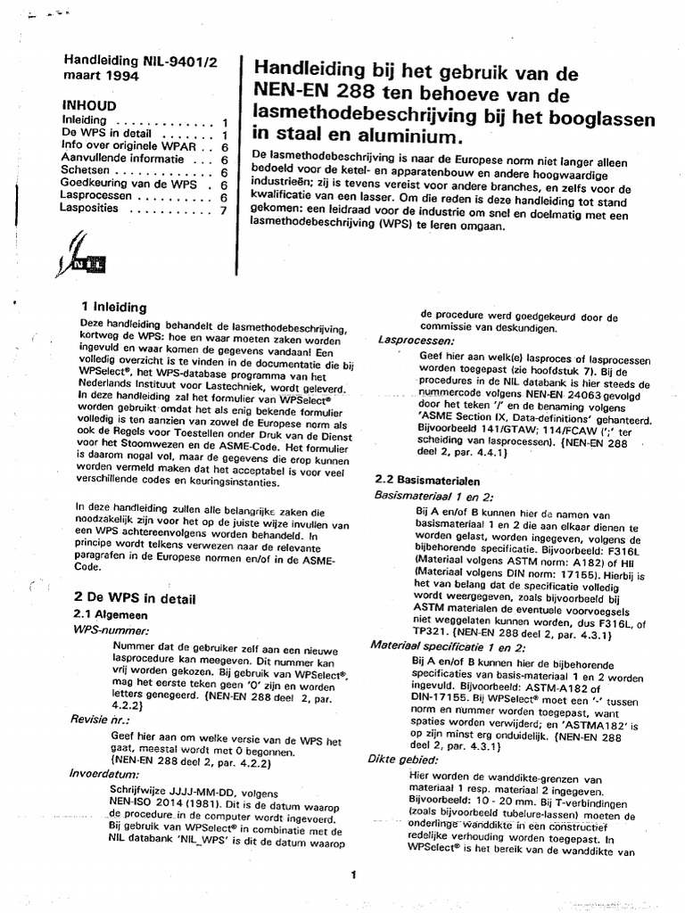 Handleiding Nen-En-288 | PDF