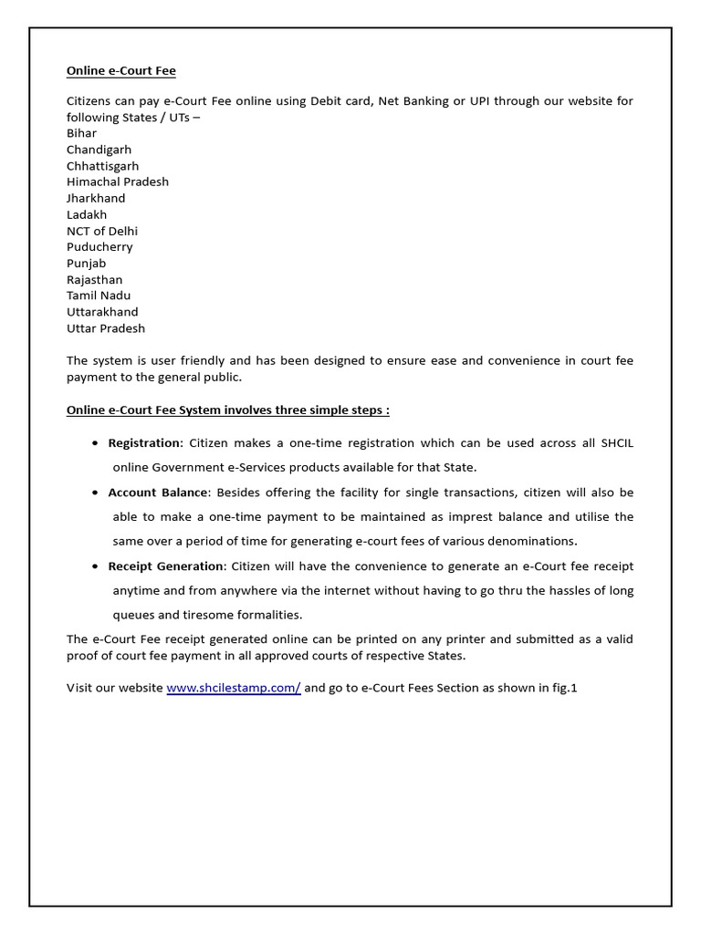 Online Court Fee Payment Guide | PDF | Receipt | Payments