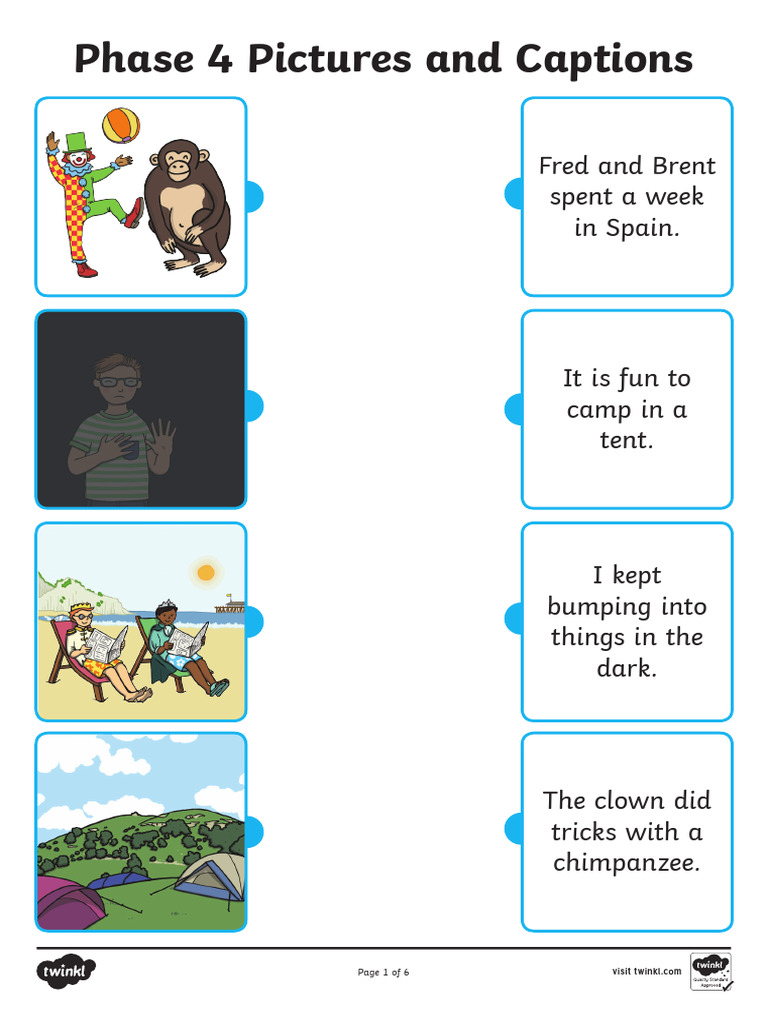 Phase 4 Pictures and Captions Matching Activity Sheets Ver 2 | PDF