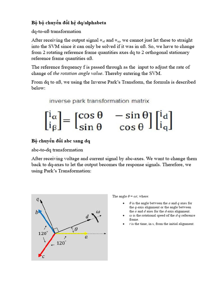 DQ to Alpha-Beta Transformation Guide | PDF | Science & Mathematics ...