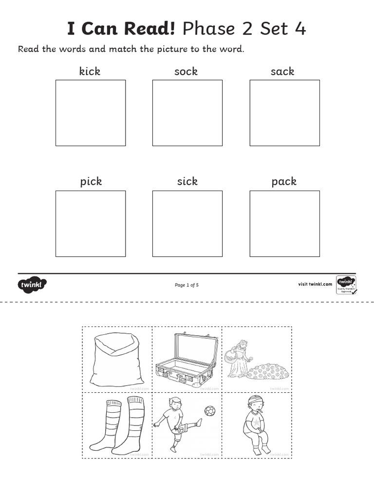I Can Read Phase 2 Set 4 Words Activity Sheet | PDF