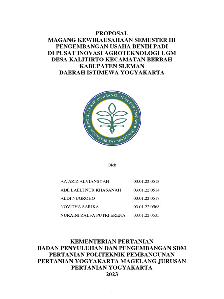 Piat UGM Internship Proposal | PDF