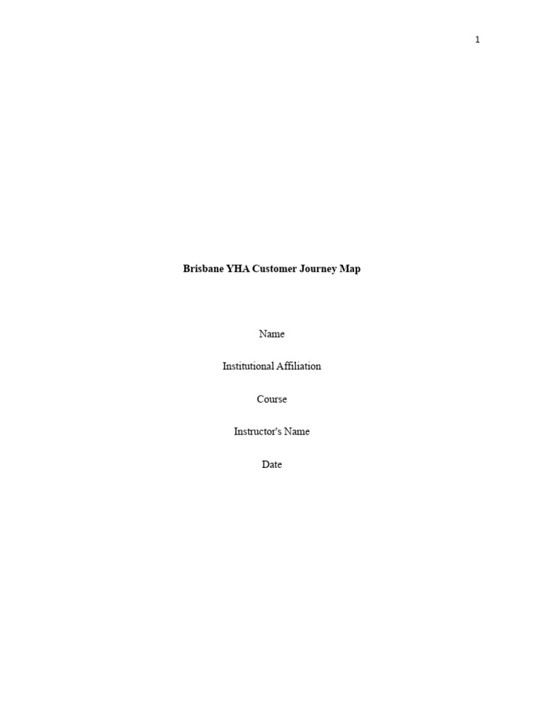 Brisbane YHA Customer Journey Map | PDF | Customer Experience ...