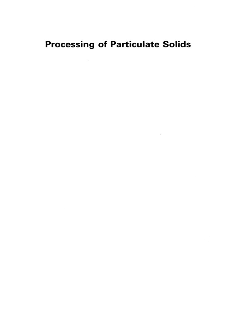 Seville, J. (1997) Processing of Particulate Solids | PDF | Mean | Force