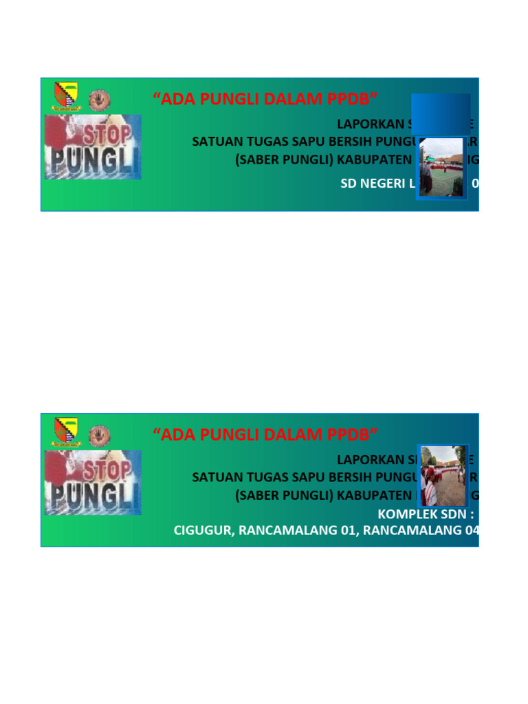 Baliho Saber Pungli PPDB 2023 | PDF