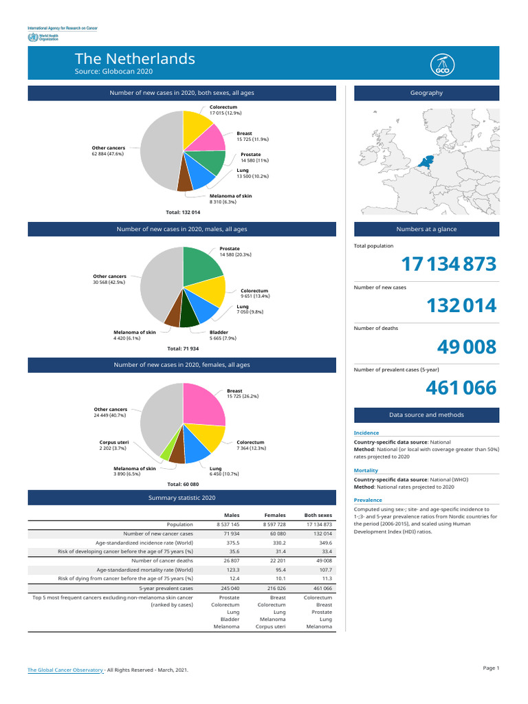 528 The Netherlands Fact Sheets | PDF | Cancer | Prostate Cancer
