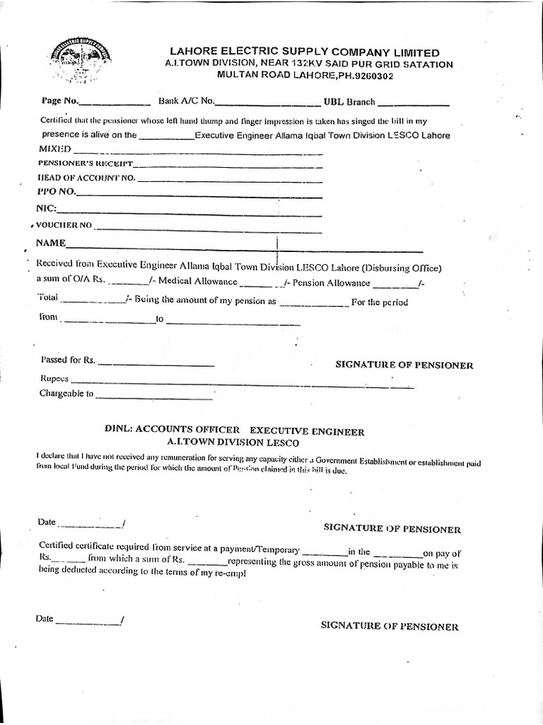 Pension Form | PDF