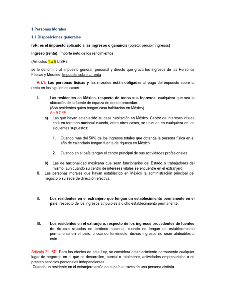 Tipos de Regimenes Segun La LIRS Sat Mexico | PDF | Impuesto sobre la ...