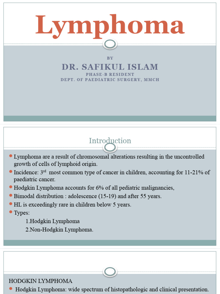 Pediatric Lymphoma Overview and Treatment | PDF | Lymphoma | Chemotherapy