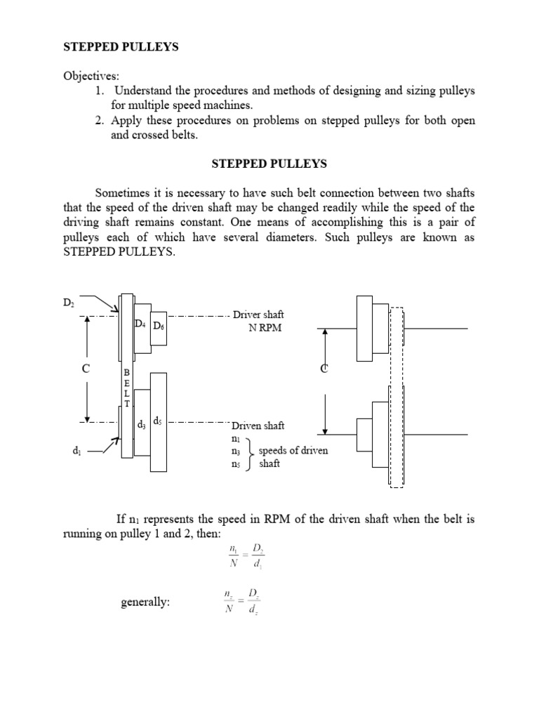 Stepped Pulleys | PDF | Belt (Mechanical) | Mechanical Engineering