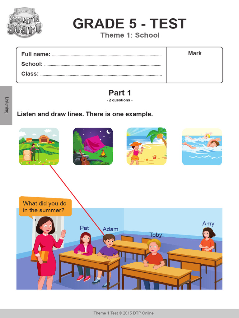 I-Learn Smart Start Grade 5 Theme 1 - Listening Test | PDF