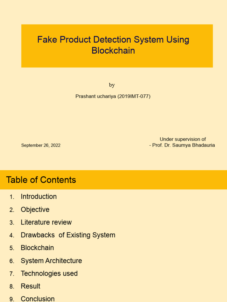 Blockchain-Based Fake Product Detection | PDF | Counterfeit | Databases