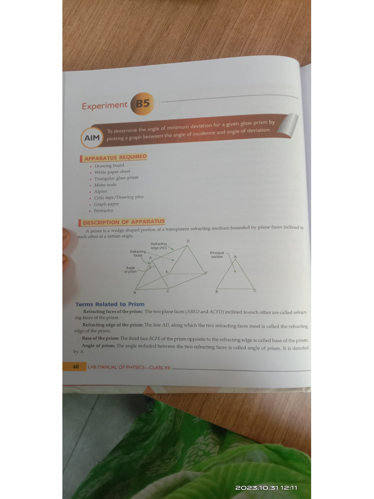 Glass Prism For Minimum Angle Of Deviation Pdf