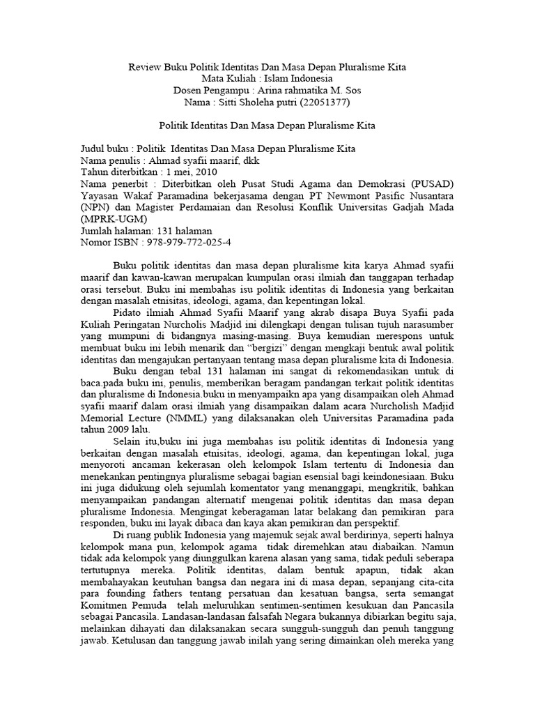 Politik Identitas & Pluralisme Indonesia | PDF