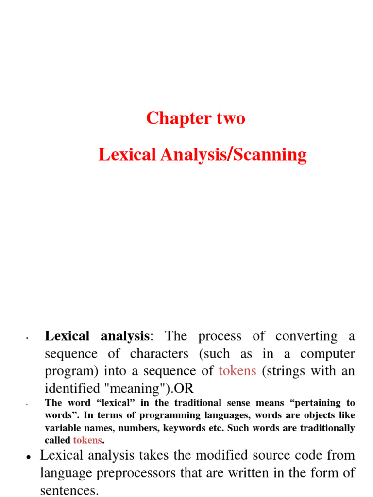 Chapter 2-Lexical Analysis | PDF | Regular Expression | Reserved Word