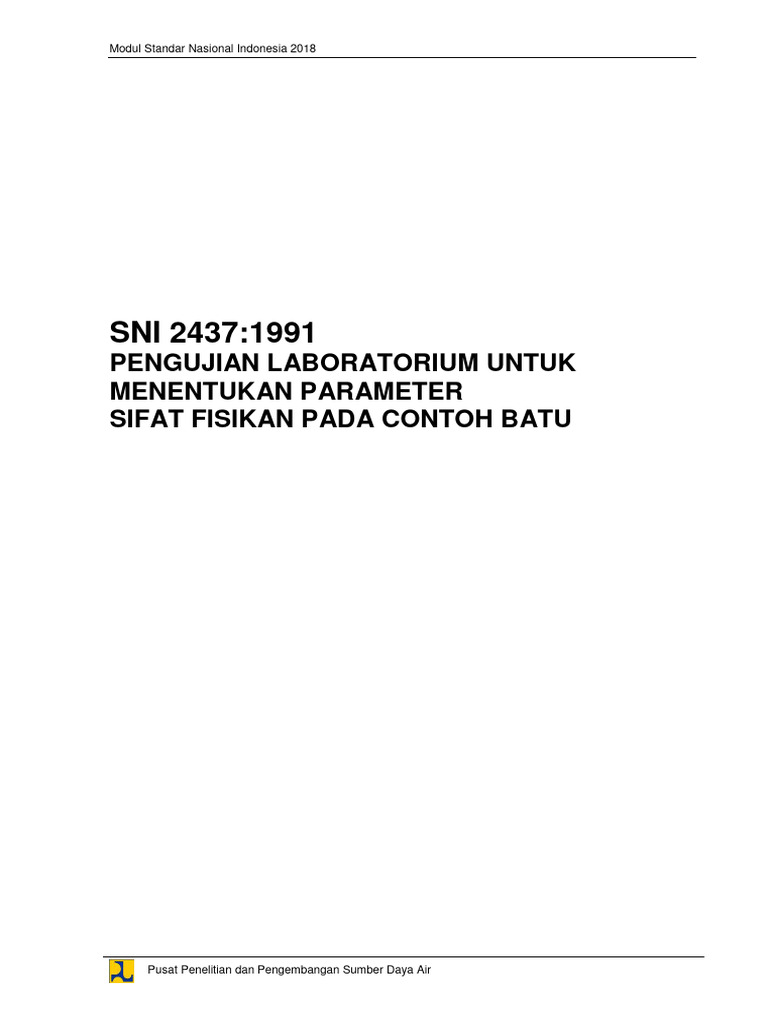Modul SNI 2437 - 1991 Metode Pengujian Lab Utk Menentukan Parameter ...