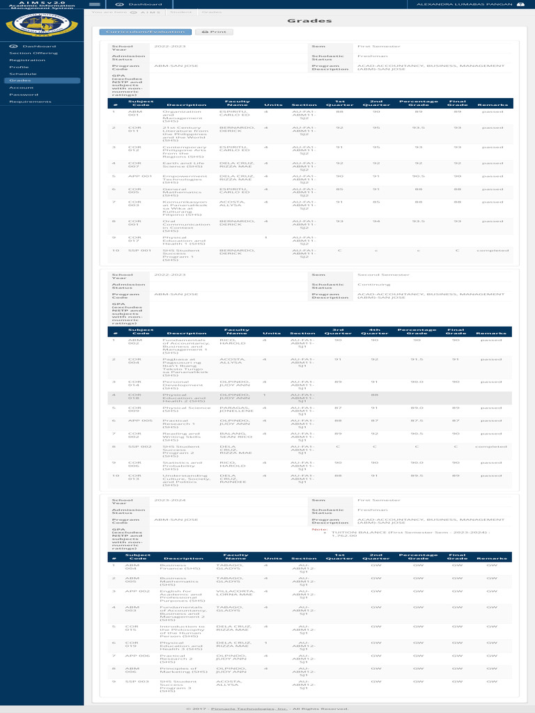 Phinma Education Grading Overview | PDF