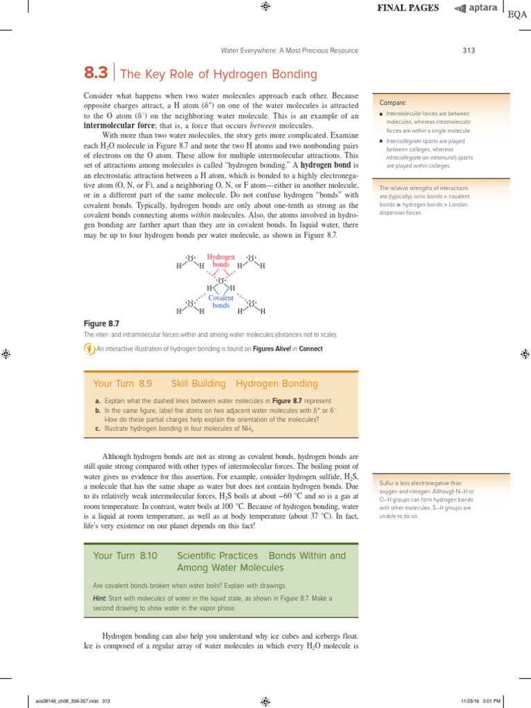 CH 8 | PDF | Chemical Bond | Hydrogen Bond