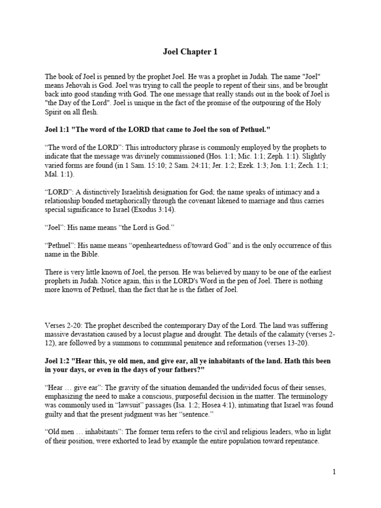 Joel Chapter 1 And 2