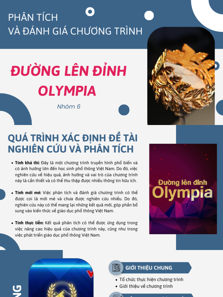 PPT nhóm 6 - Chương trình QHCC Đường lên đỉnh Olympia | PDF