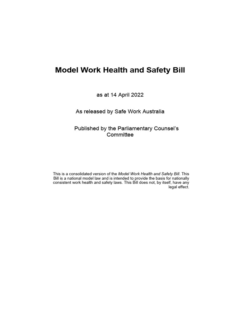 Model Act WHS | PDF | Occupational Safety And Health | Safety
