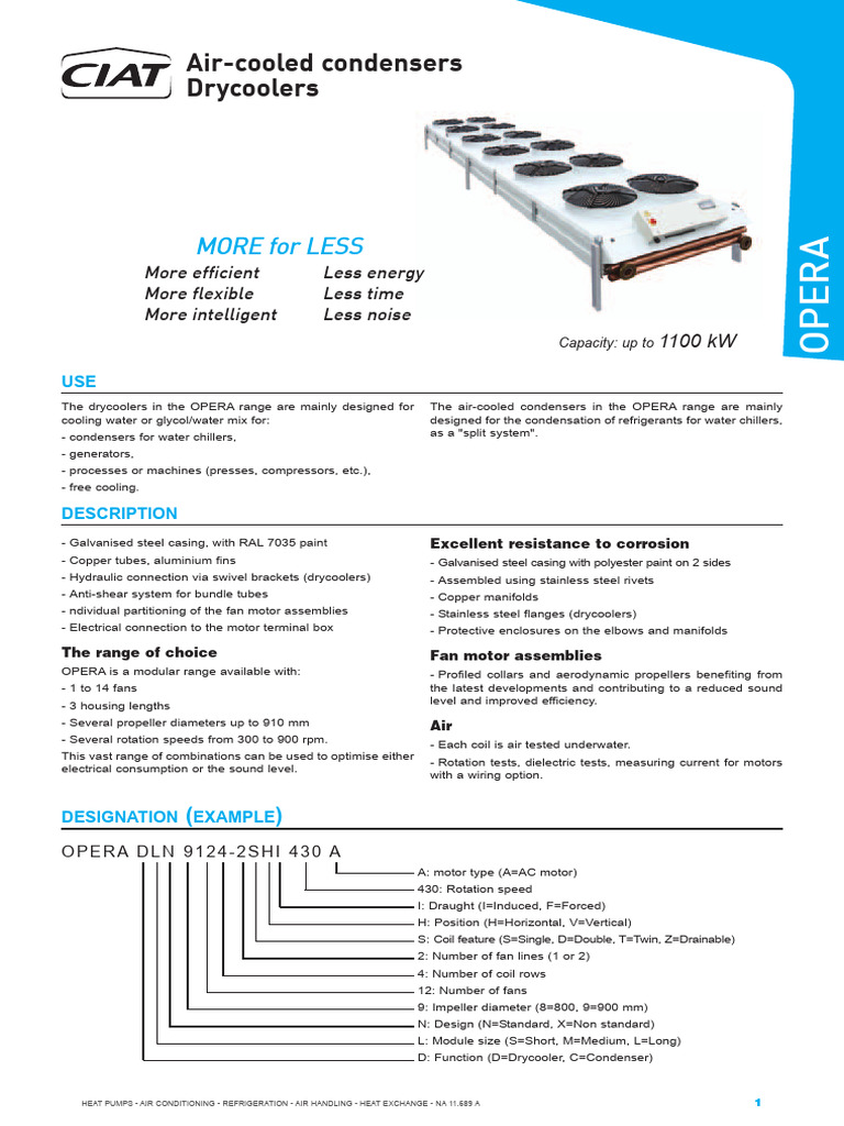 Catalogue OPERA | PDF | Electric Motor | Air Conditioning