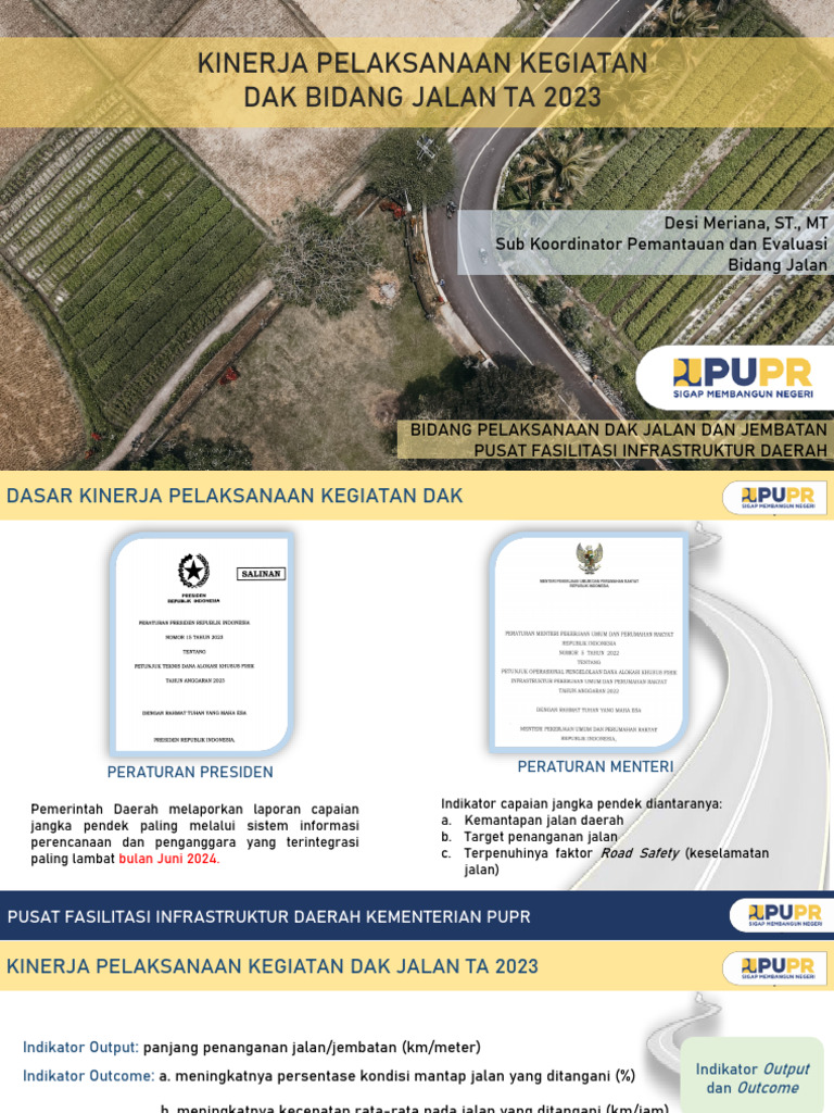 PFID - Kinerja Pelaksanaan DAK Bidang Jalan | PDF