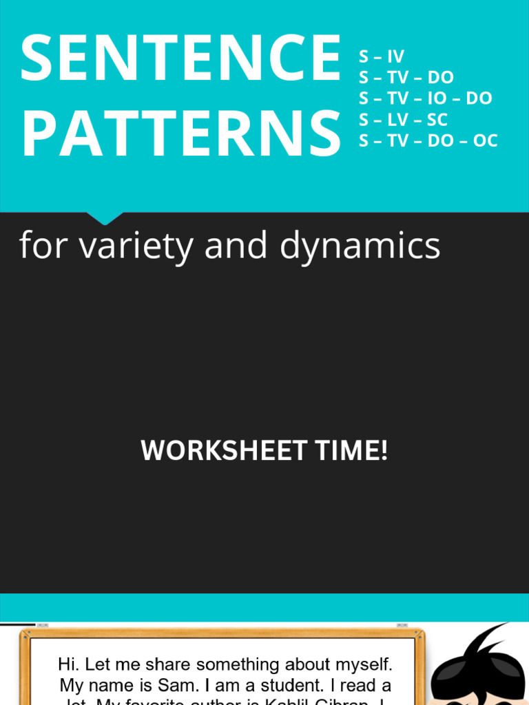 Sentence Patterns | PDF | Subject (Grammar) | Verb