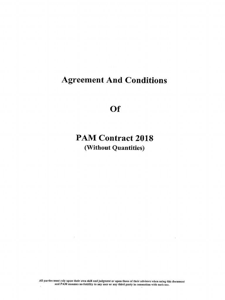 Pam Contract (Without Quantities) | PDF Pam Contract (Without Quantities) | PDF