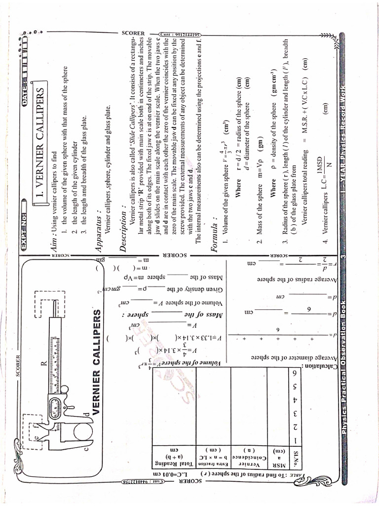 Phy Record 1st Year | PDF