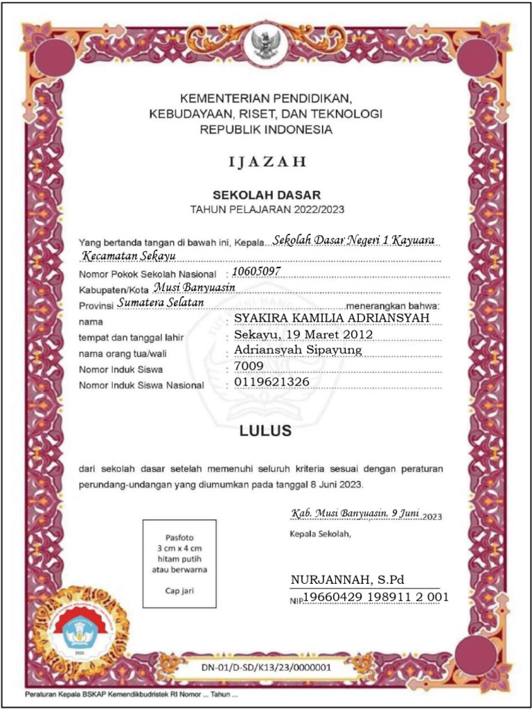 Laporan Akademik SDN 1 Kayuara | PDF