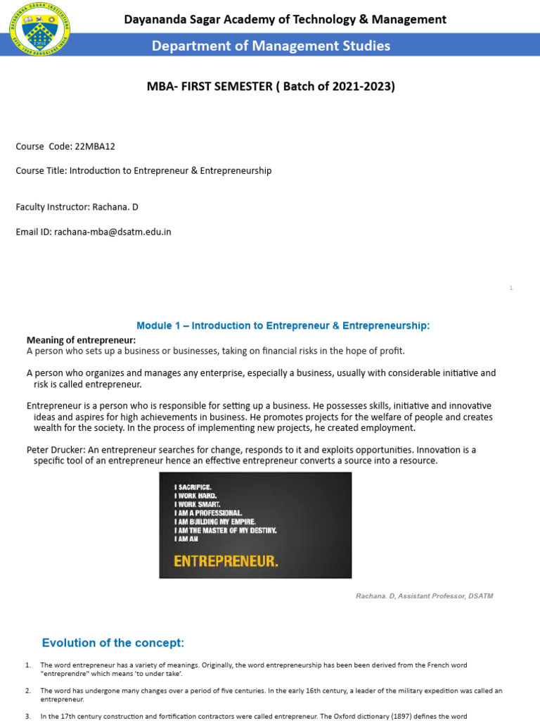 ED Module 1 | PDF | Entrepreneurship | Brainstorming