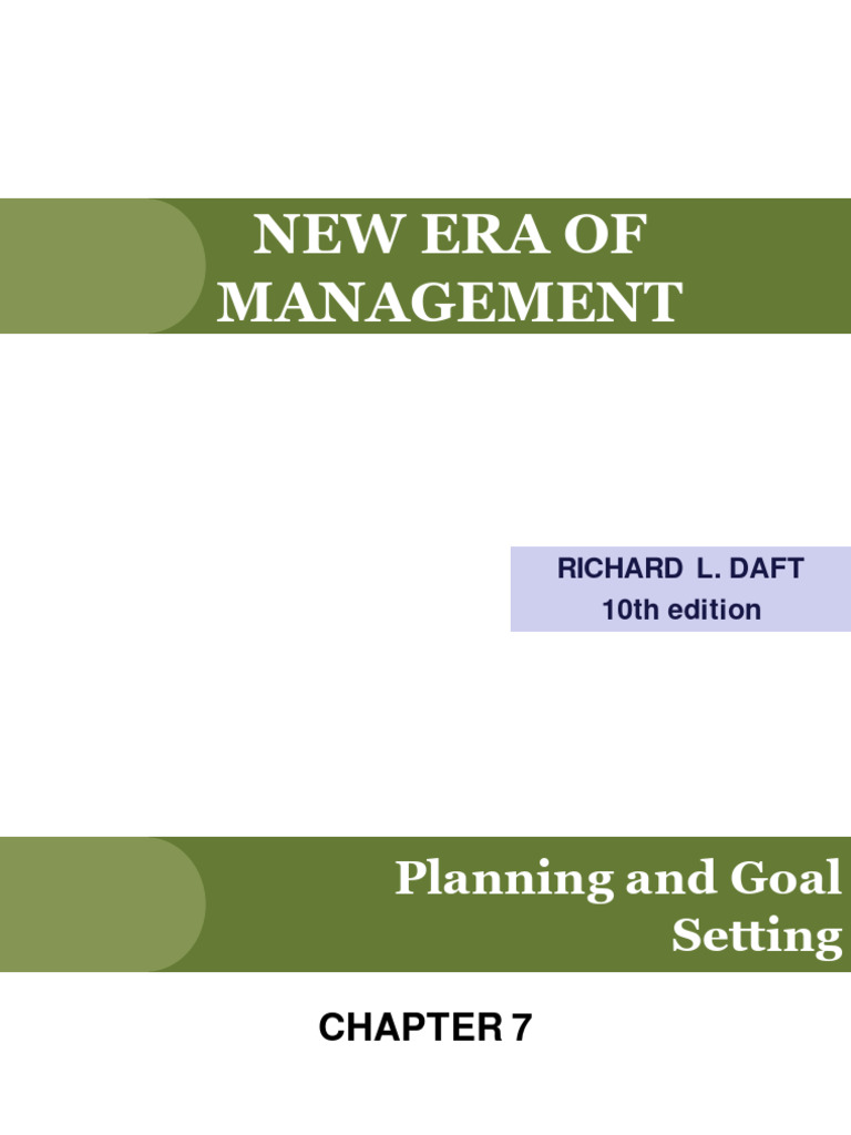 New Era of Management: Richard L. Daft 10th Edition | PDF | Strategic ...
