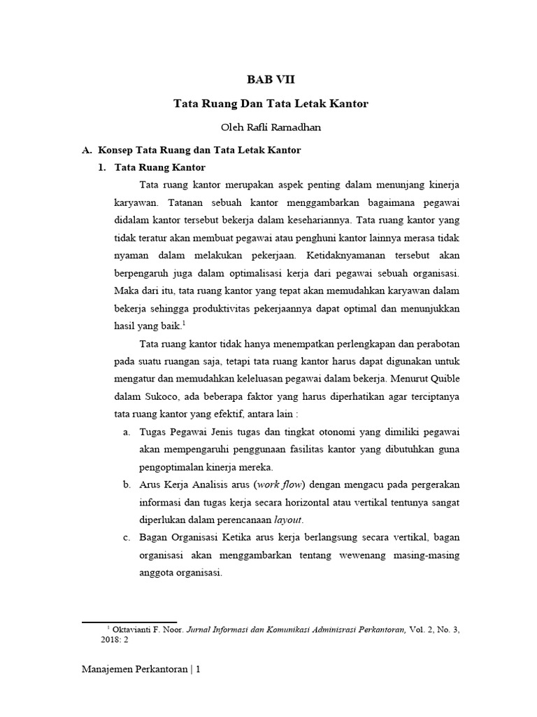 Kel 7. Bab Vii Tata Ruang Dan Letak Kantor 5C | PDF | Seni