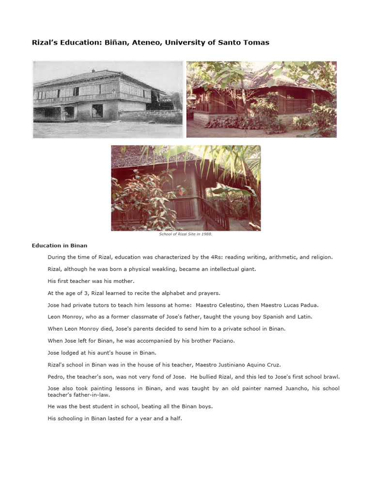 Rizal's Educ | PDF