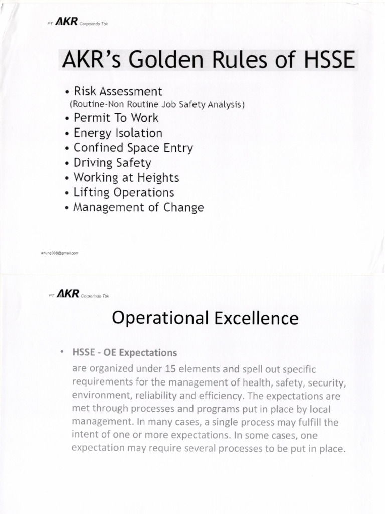 Akr Hsse Performance Indicator | PDF