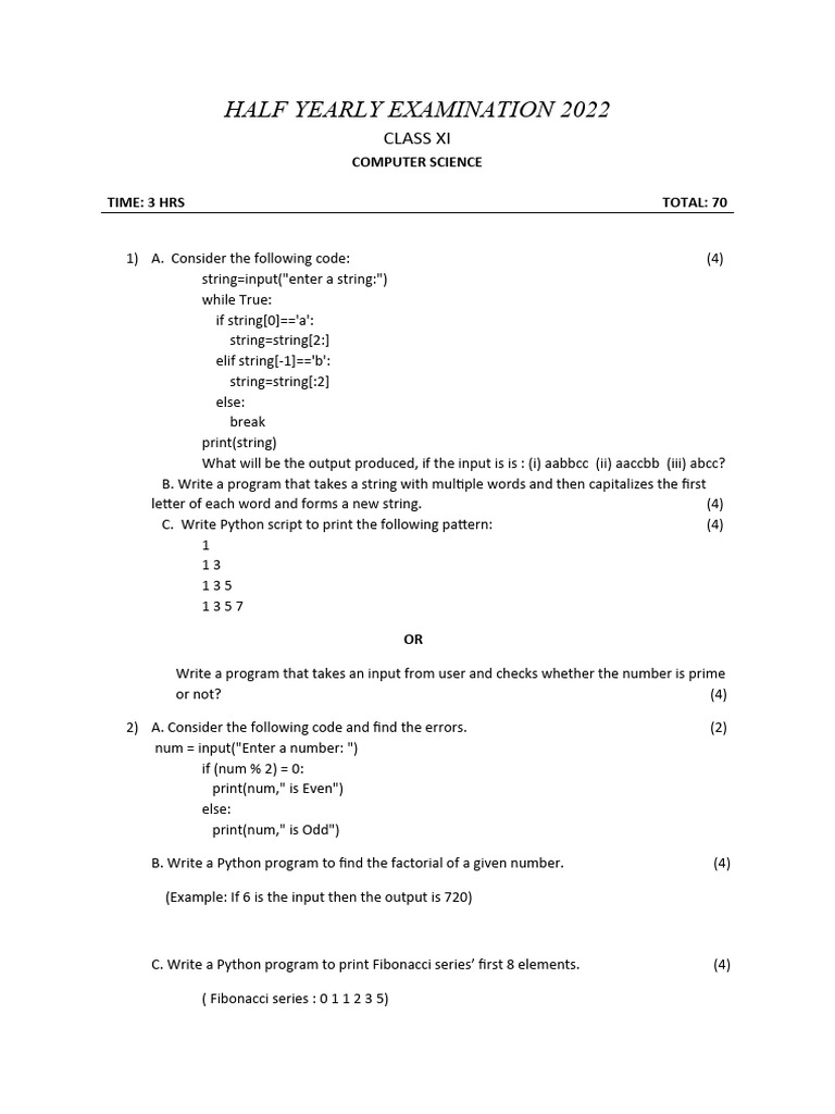 Xi Cs Question Pdf String Computer Science Computer Engineering